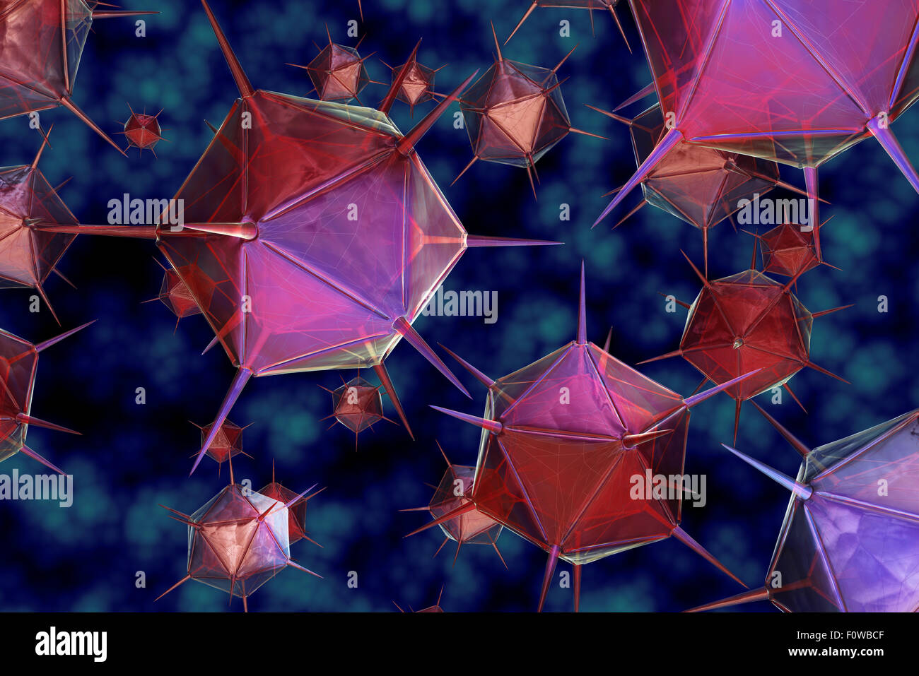 3D render virus cells science and medical concept Stock Photo - Alamy