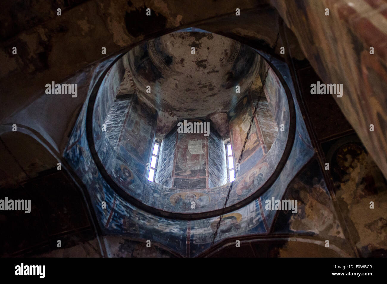 Intricate details of a historic dome in an ancient structure featuring ...