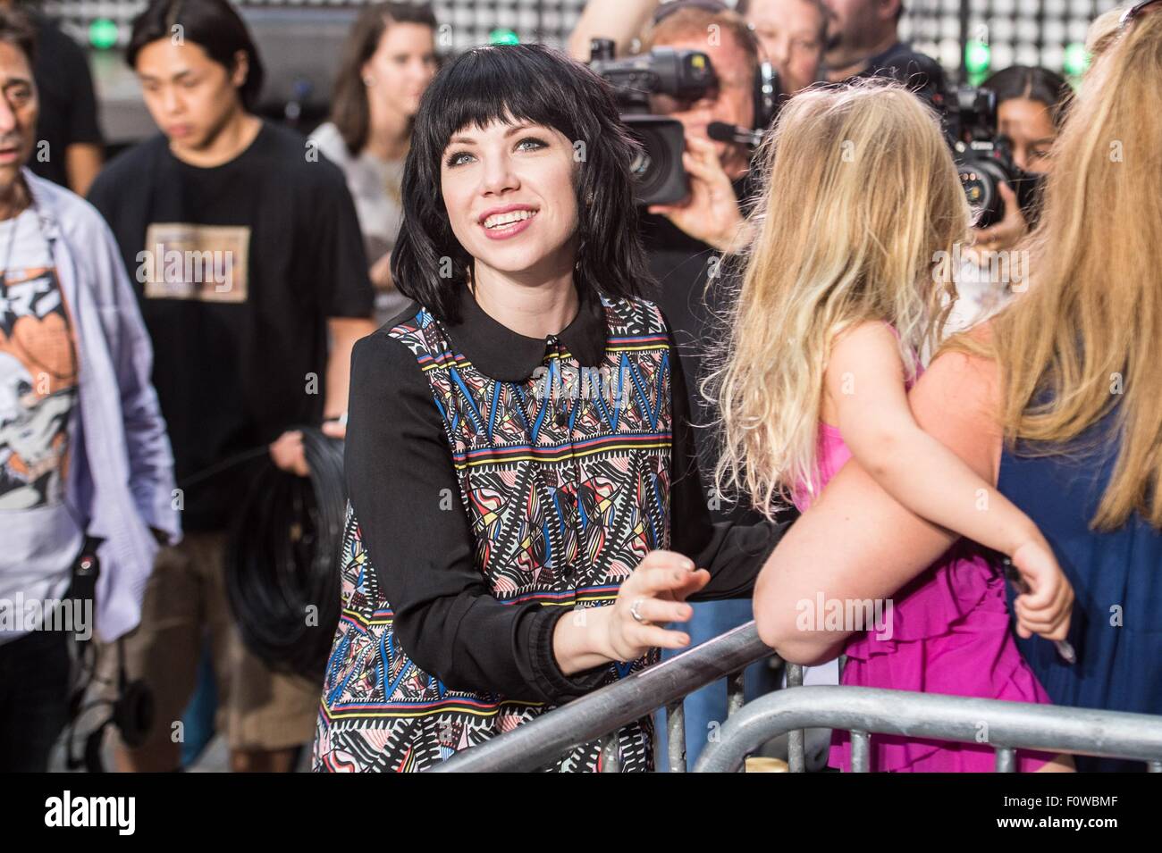 New York, NY, USA. 21st Aug, 2015. Carly Rae Jepsen on stage for NBC ...