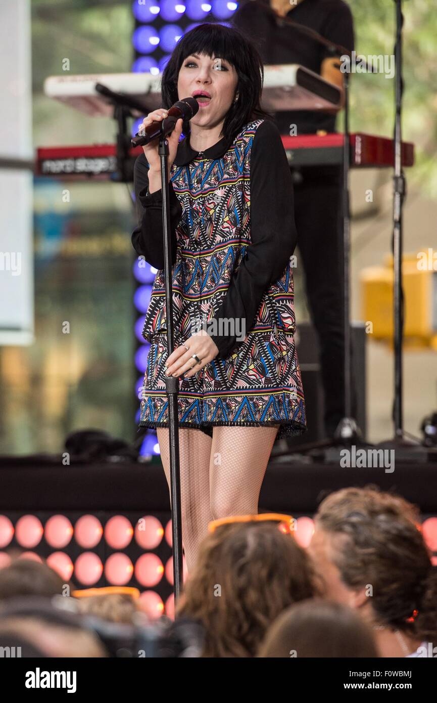 New York, NY, USA. 21st Aug, 2015. Carly Rae Jepsen on stage for NBC ...