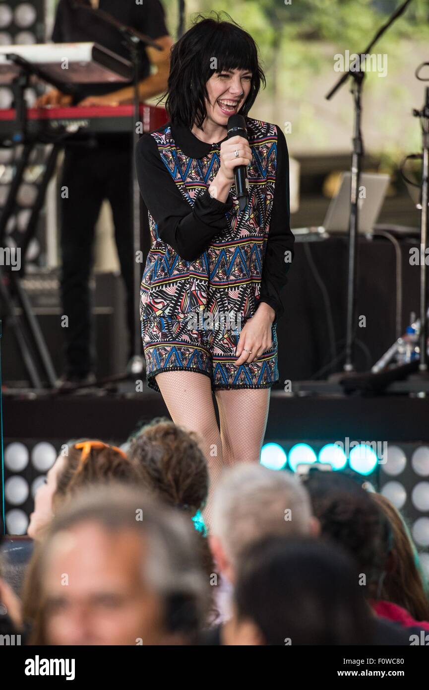 New York, NY, USA. 21st Aug, 2015. Carly Rae Jepsen on stage for NBC ...
