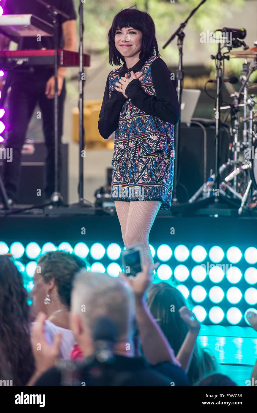 New York, NY, USA. 21st Aug, 2015. Carly Rae Jepsen on stage for NBC ...