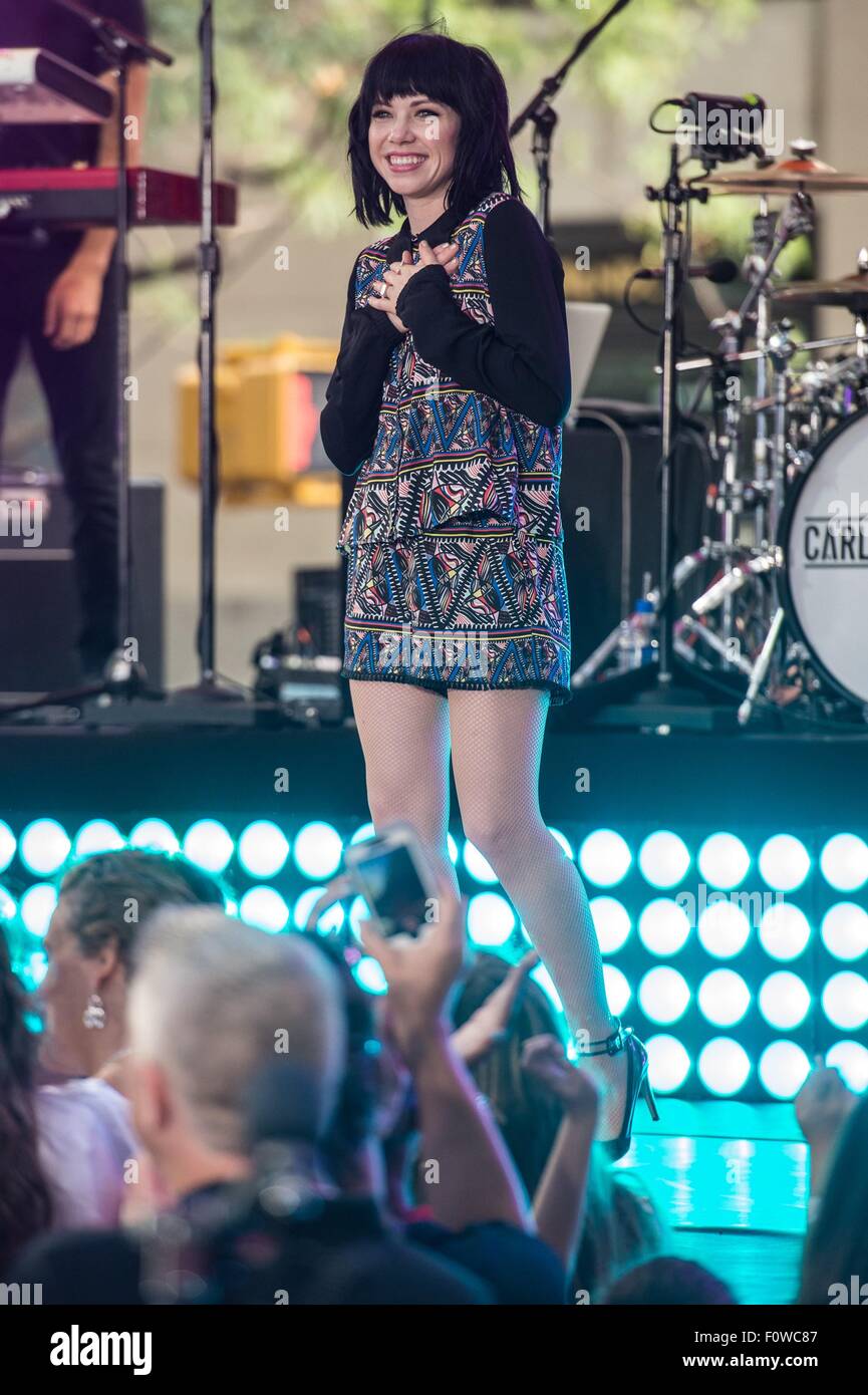 New York, NY, USA. 21st Aug, 2015. Carly Rae Jepsen on stage for NBC ...