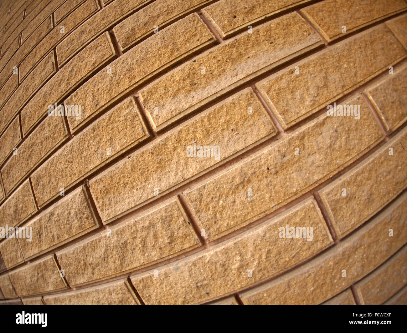 Fragment of decorative brown wall with wide angle distortion view Stock ...