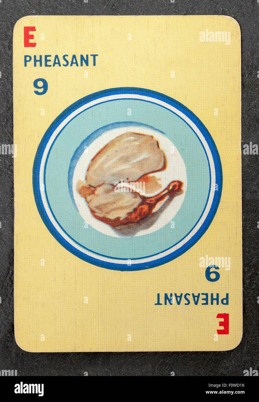Pheasant Playing Card from a vintage pack of Menuette Stock Photo - Alamy