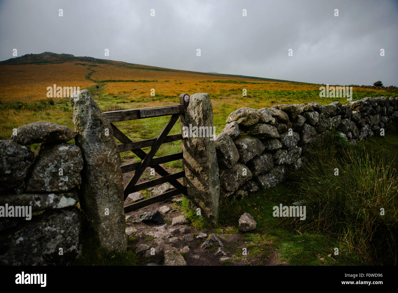 Gateway and path leading up to Rippon Tor On Dartmoor Stock Photo - Alamy