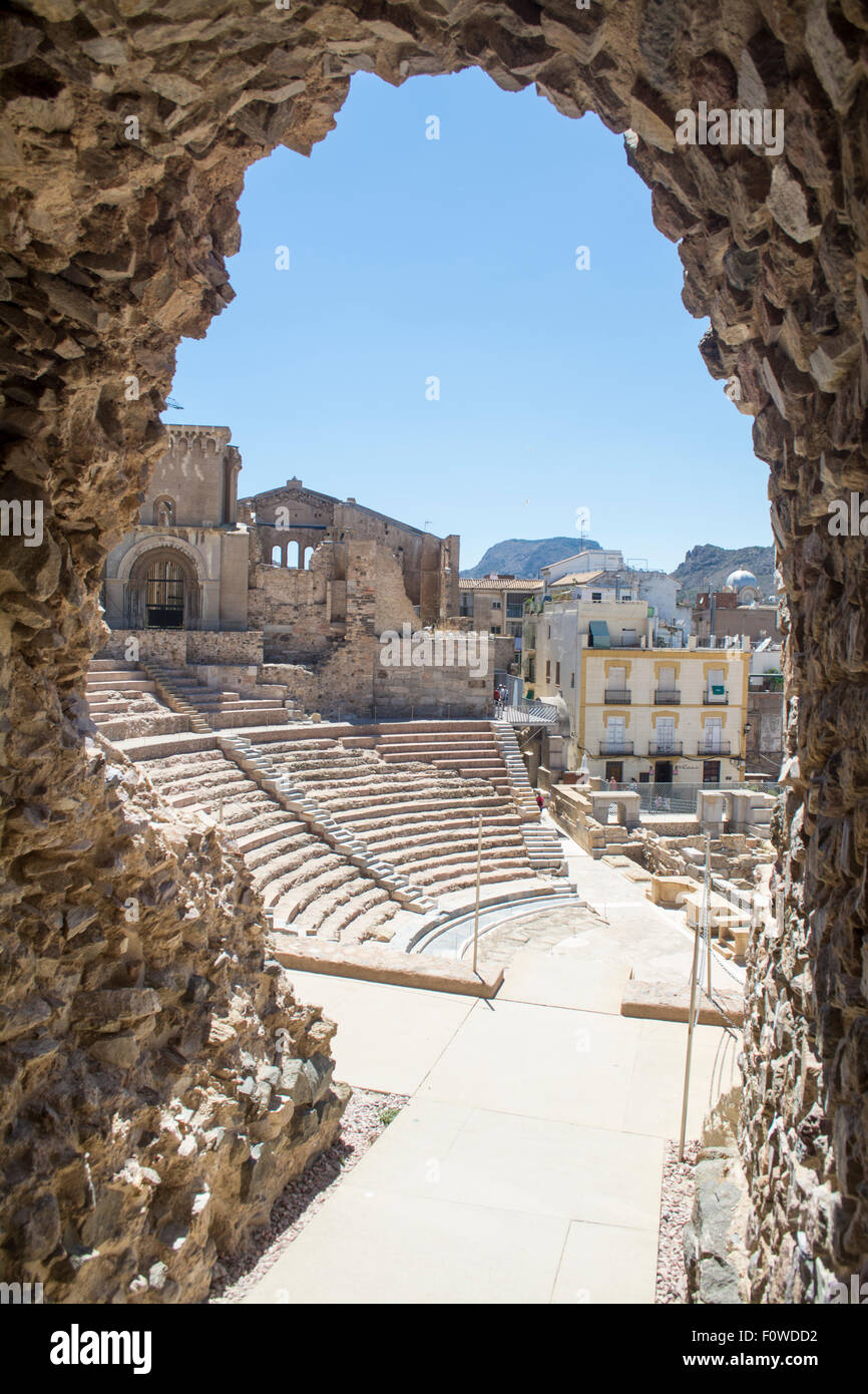 Roman Amphitheatre of Carthago Nova and Cathedral ruins of Cartagena in ...