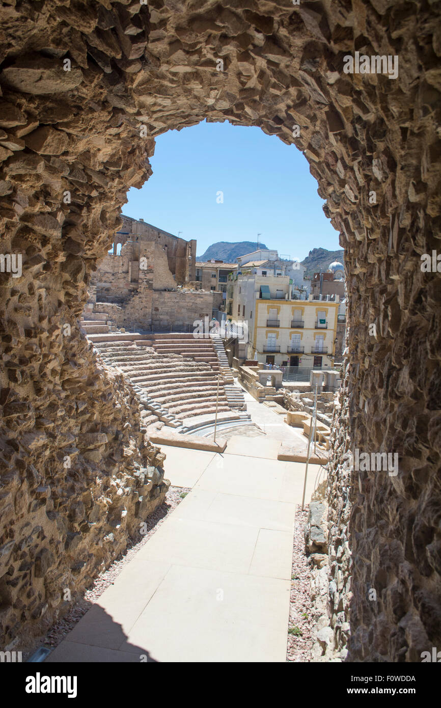 Roman Amphitheatre of Carthago Nova and Cathedral ruins of Cartagena in ...