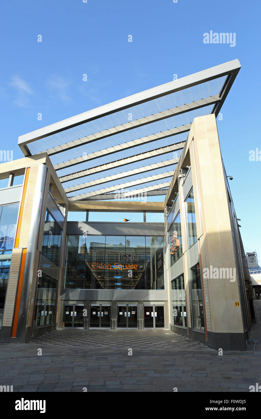 The facade of the Intu Eldon Square in Newcastle-upon-Tyne, England ...
