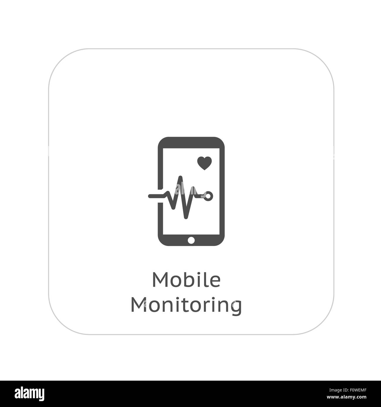 Mobile Monitoring and Medical Services Icon. Flat Design. Isolated ...