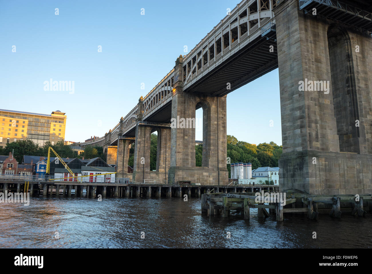 The High Level Bridge. Bus and rail bridge that spans the River Tyne ...