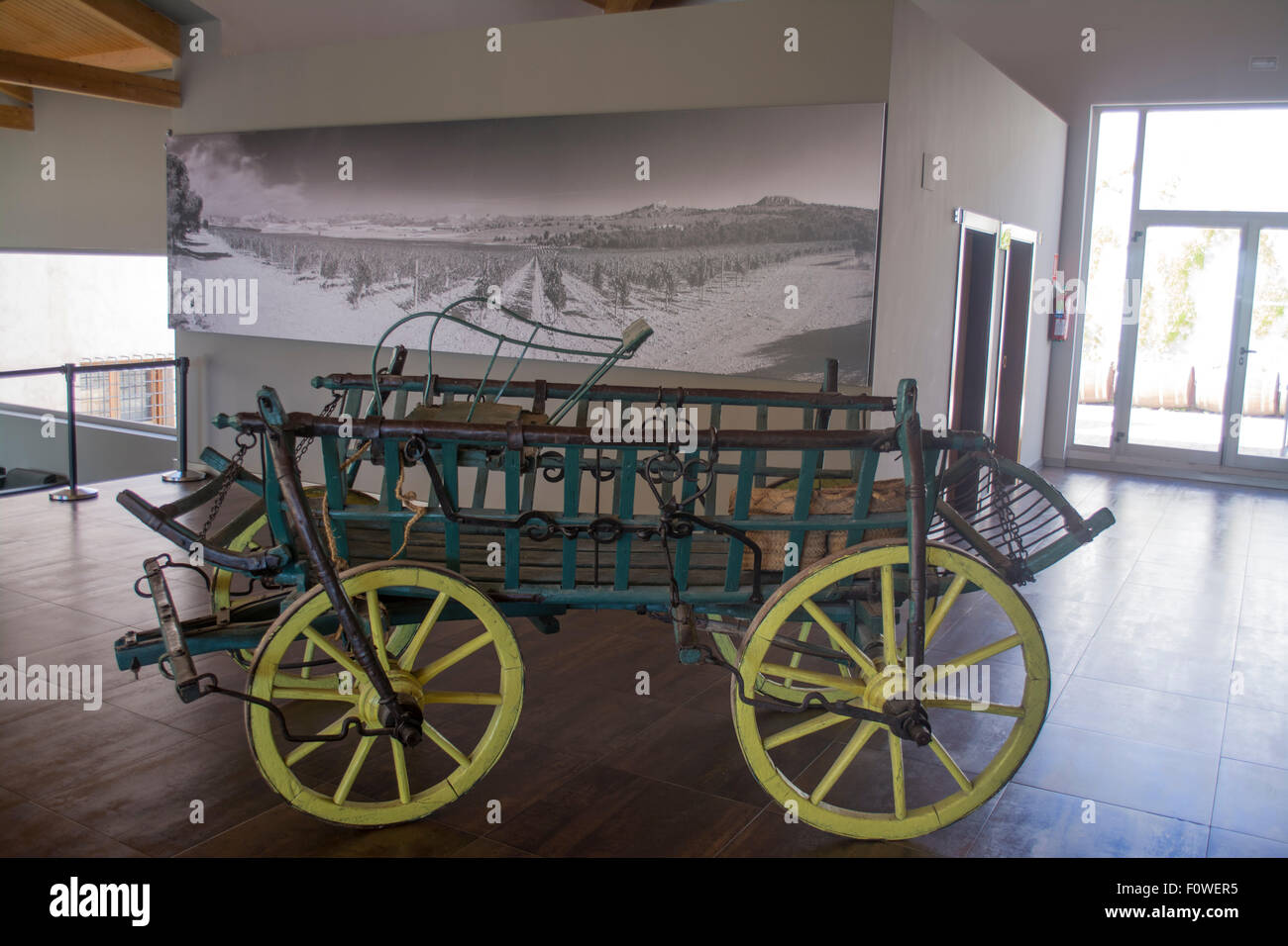 Traditional cart exhibit in the Luzon Bodega, Jumilla, Province of ...