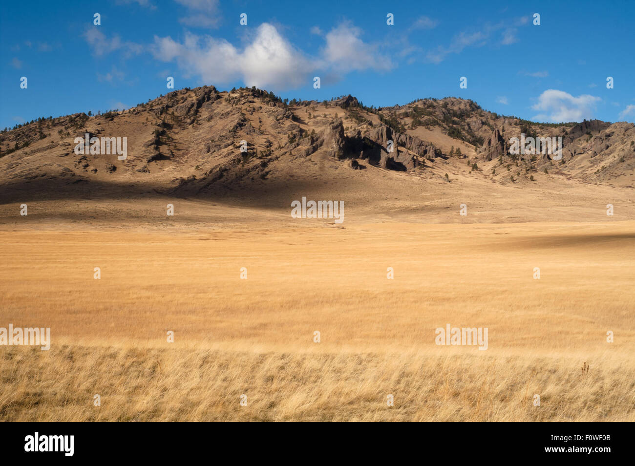The rugged ranchland landscape of the upper northwestern United States ...