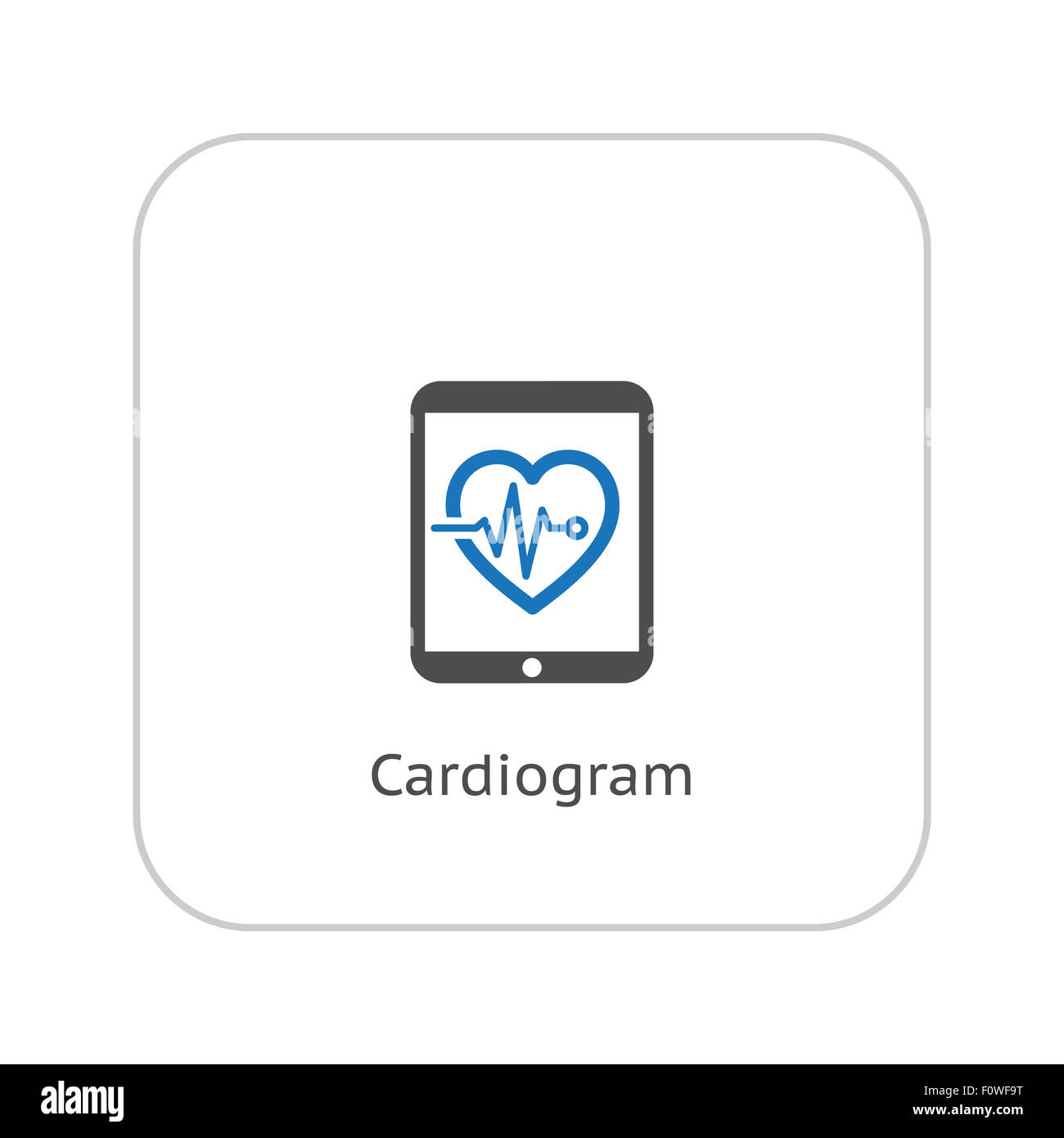 Cardiogram and Medical Services Icon. Flat Design. Isolated Stock Photo ...