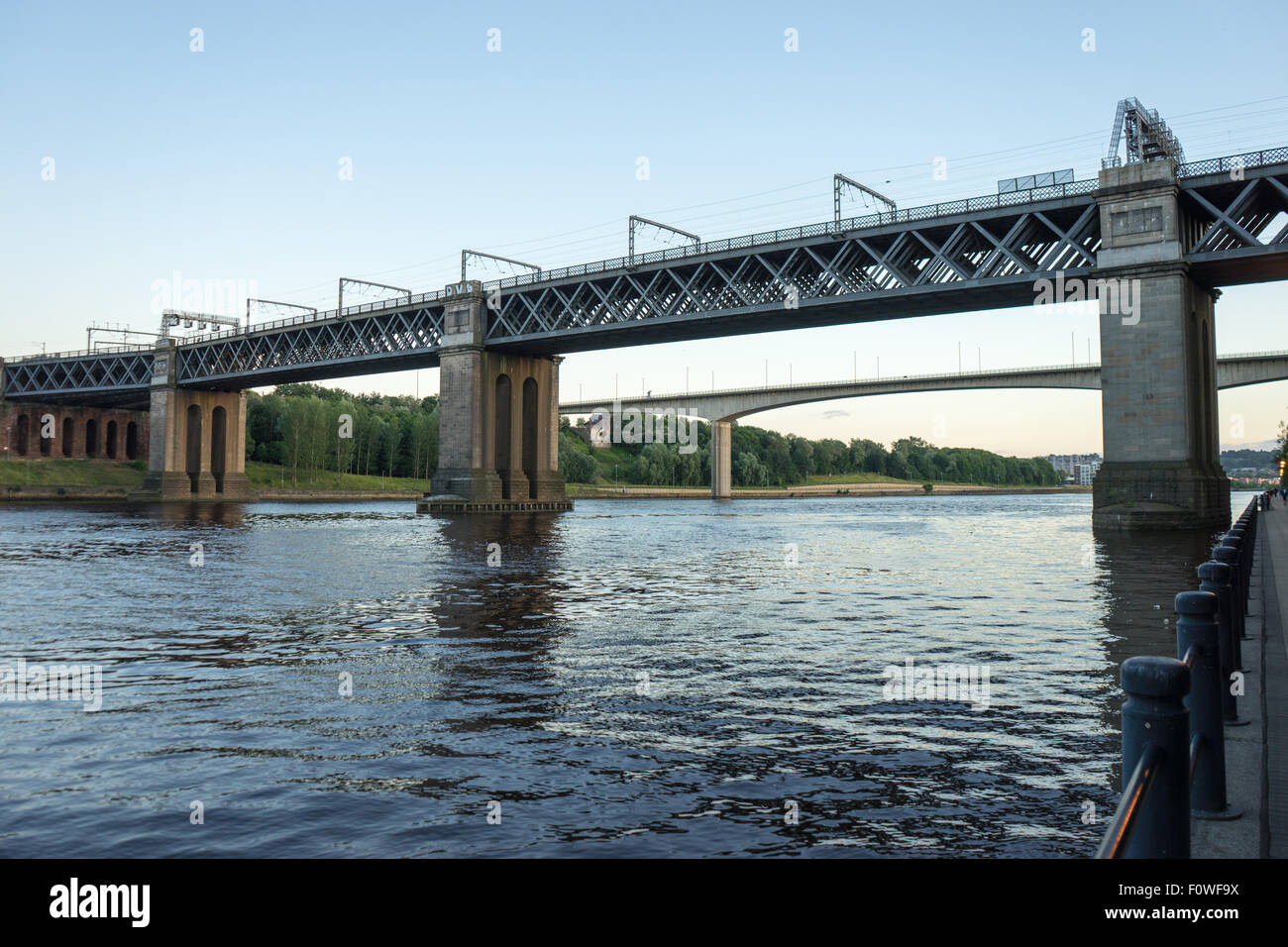 King Edward VII train bridge. A bridge connecting Newcastle and ...