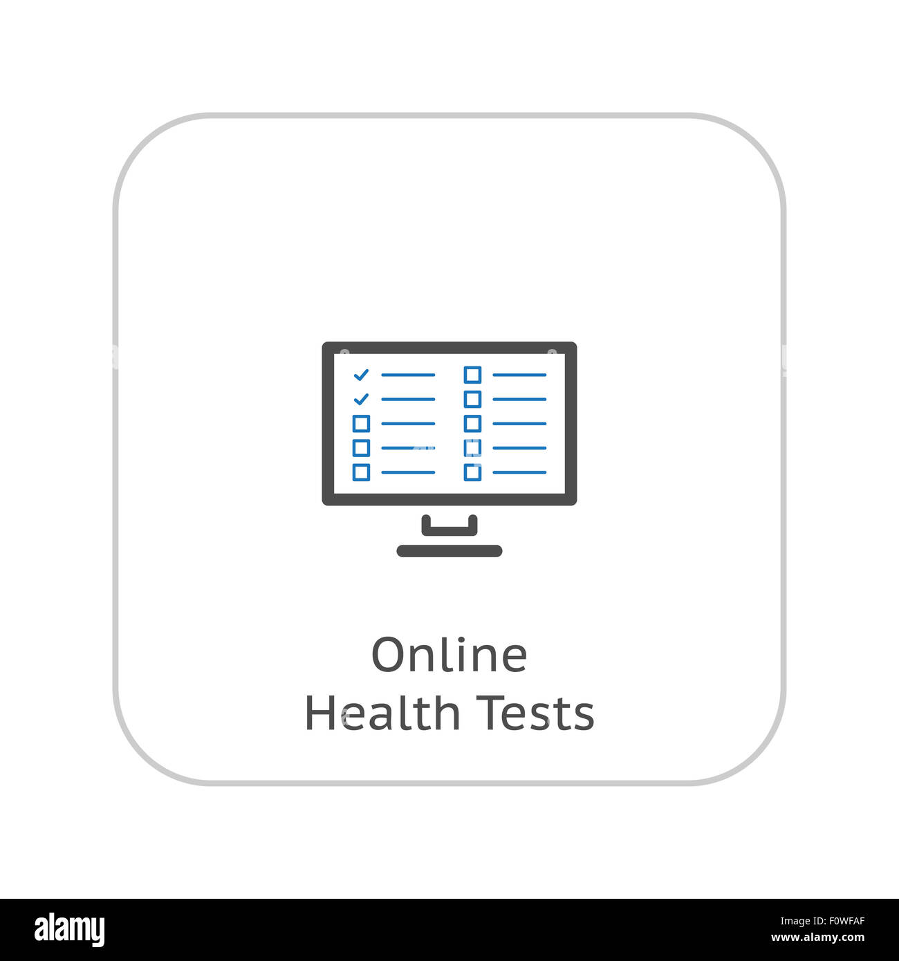 Online Health Tests and Medical Services Icon. Flat Design. Isolated ...