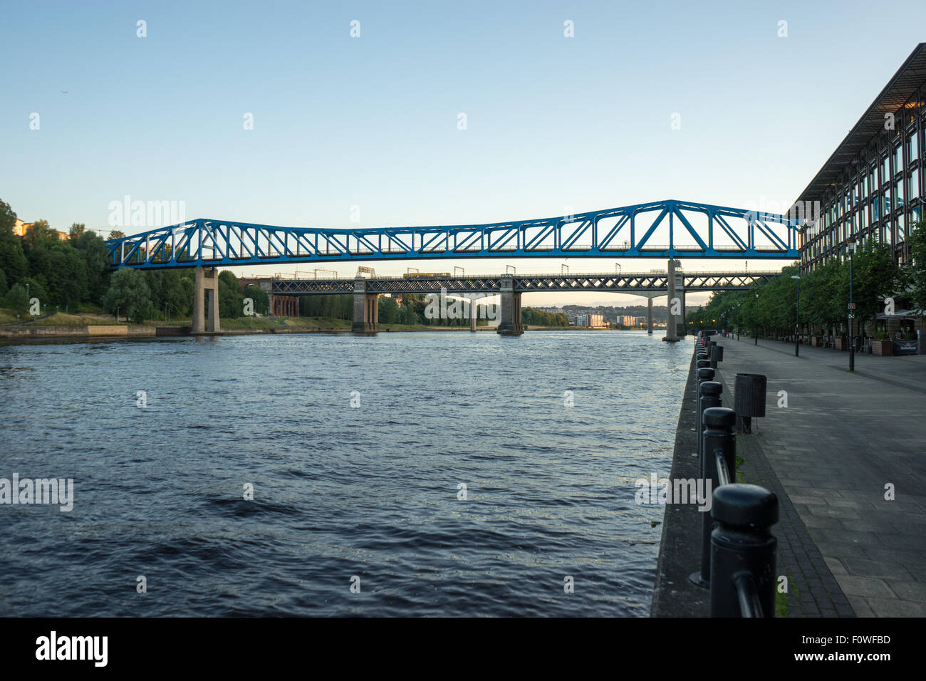 Queen Elizabeth II Metro Bridge. Metro bridge connecting Newcastle ...