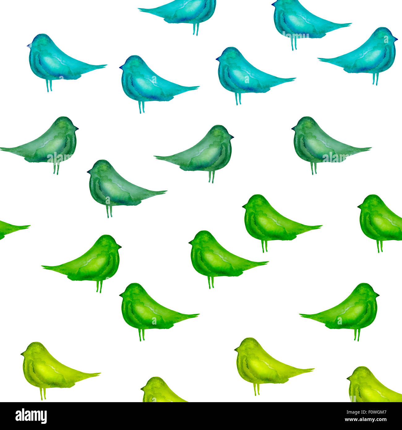 pattern with watercolor silhouette of birds. watercolor background ...