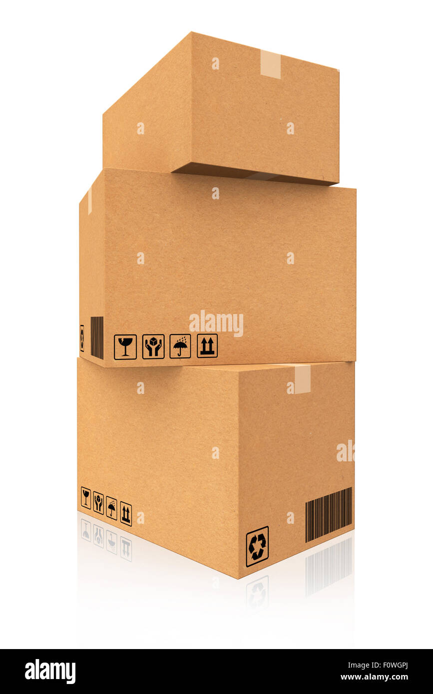 Cardboard boxes. Cargo, delivery and transportation logistics storage ...