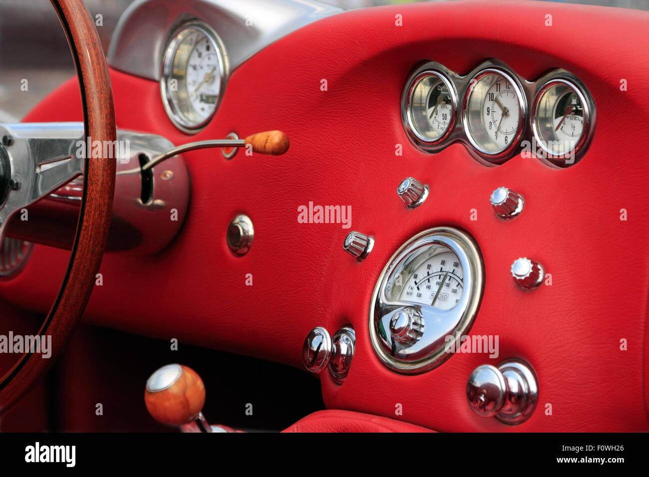 Red leather interior of car hi-res stock photography and images - Alamy