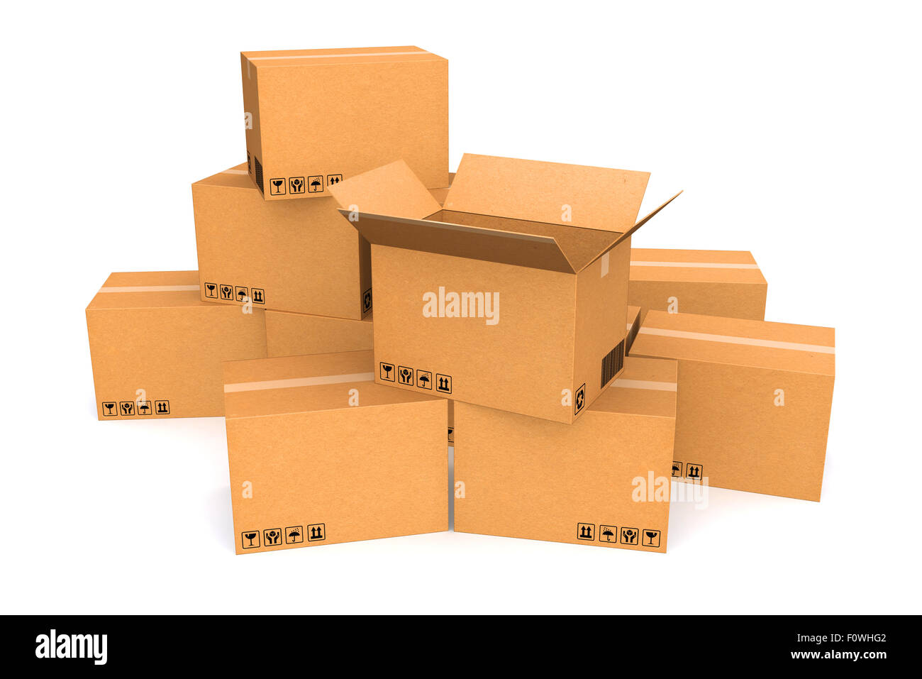 Cardboard boxes. Cargo, delivery and transportation logistics storage ...