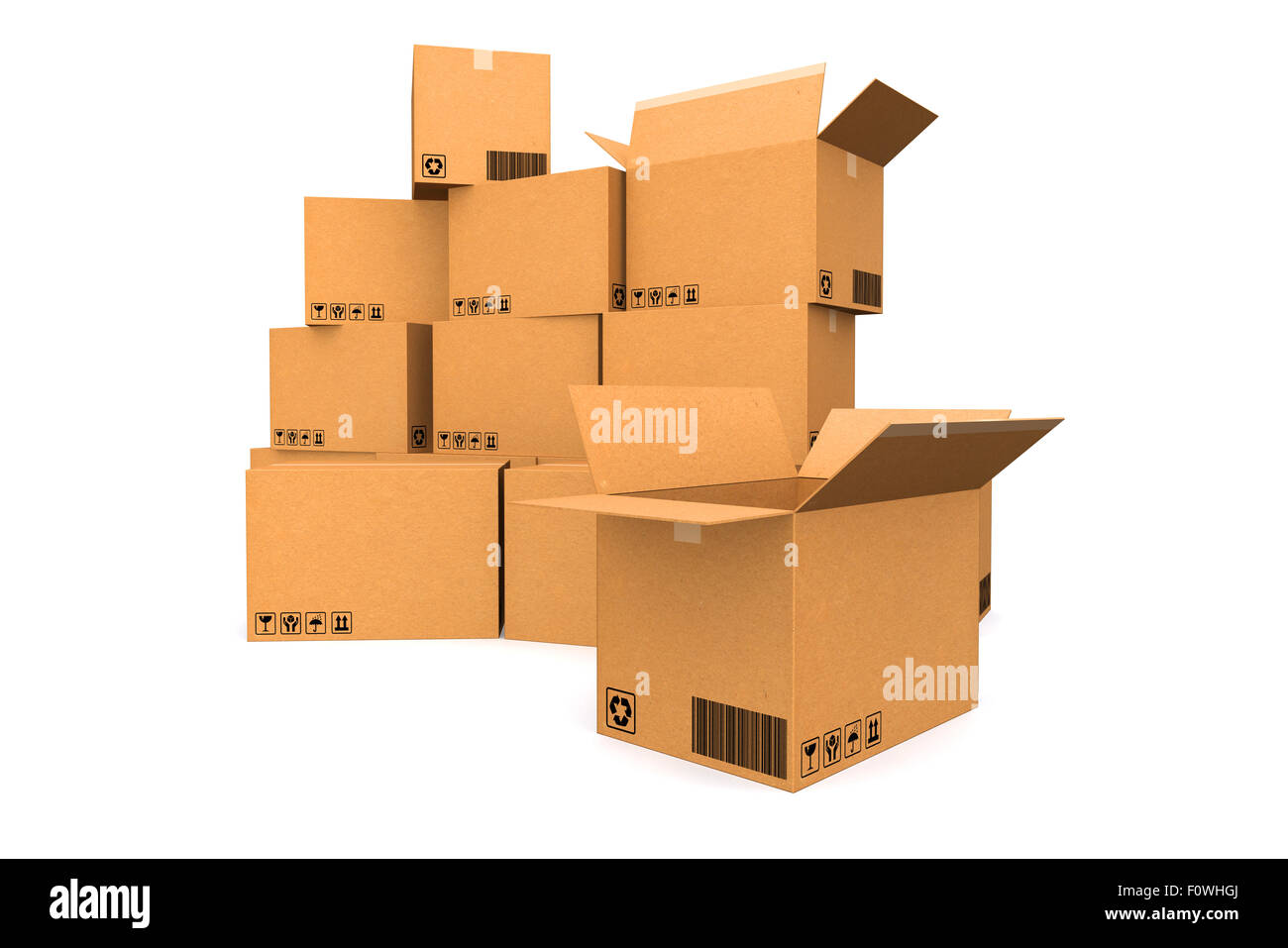 Cardboard boxes. Cargo, delivery and transportation logistics storage ...