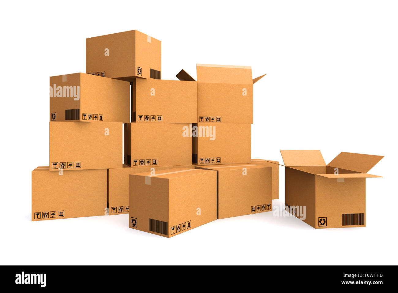 Cardboard boxes. Cargo, delivery and transportation logistics storage ...