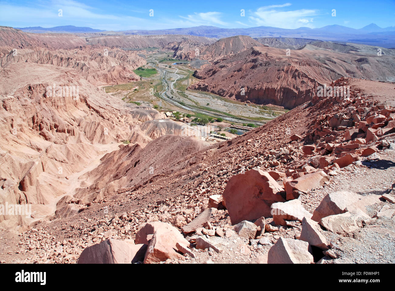 Volcanic landscape and high altitude desert in the Atacama Desert ...