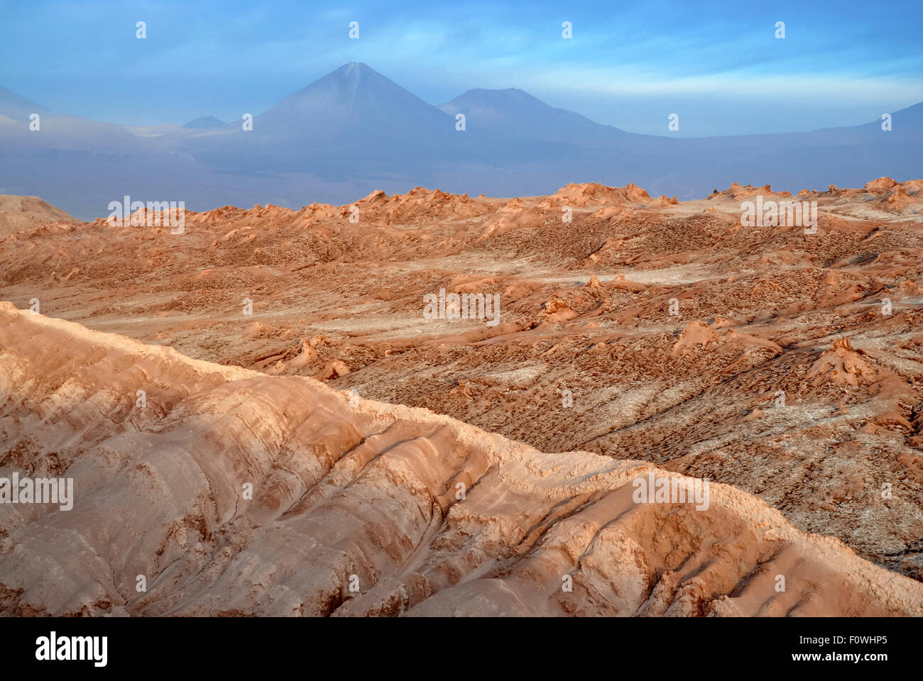 Volcanic landscape and high altitude desert in the Atacama Desert ...