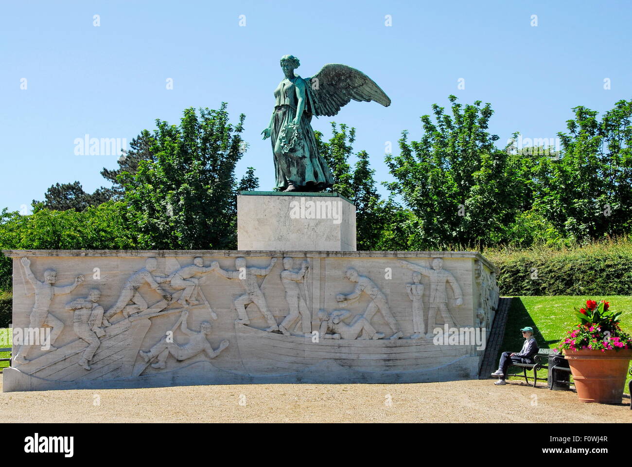 The War Memorial Angel statue of the Angel in Copenhagen, Denmark Stock ...