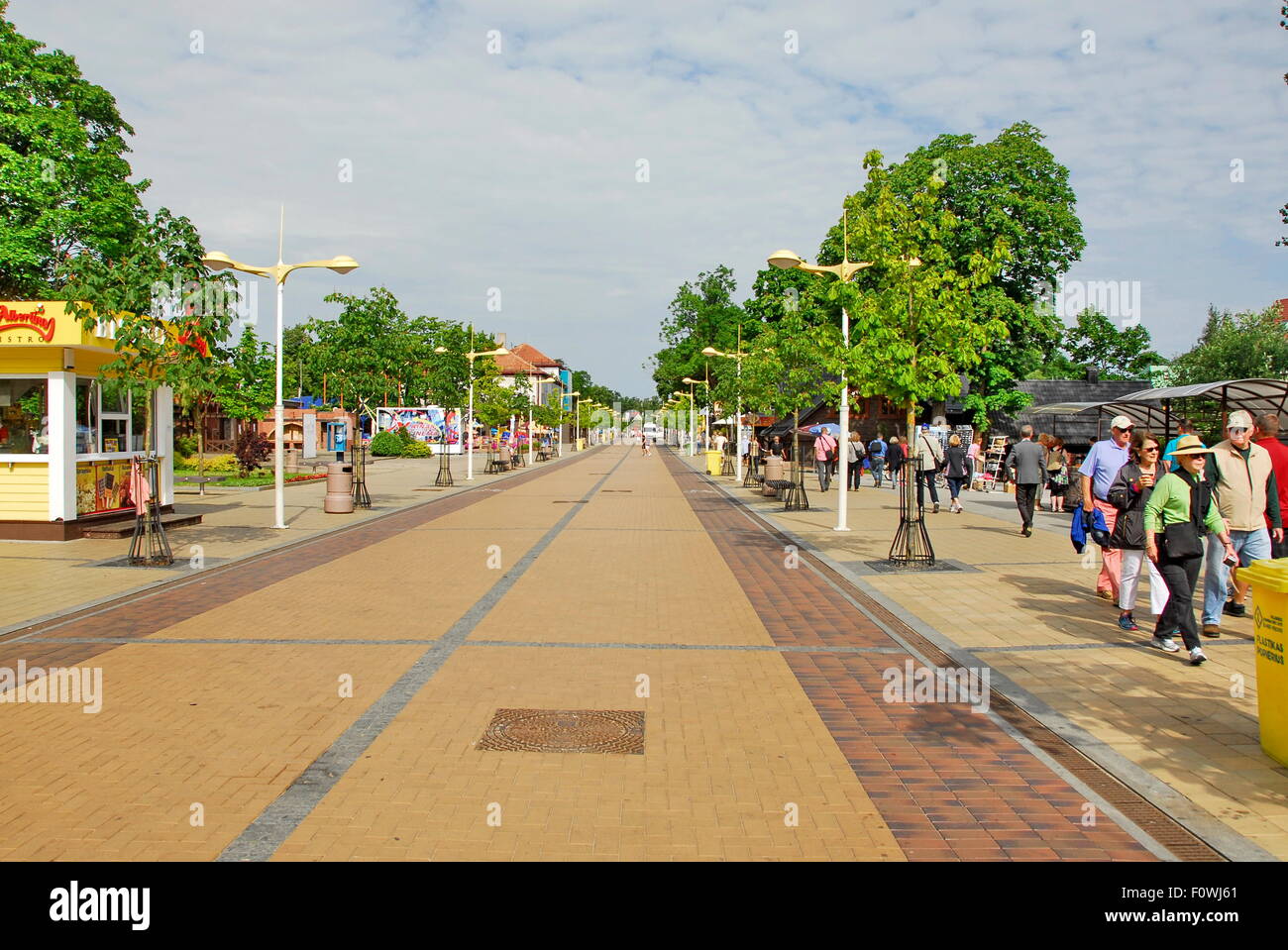 Main street in the seaside resort town of Palanga, Lithuania Stock ...
