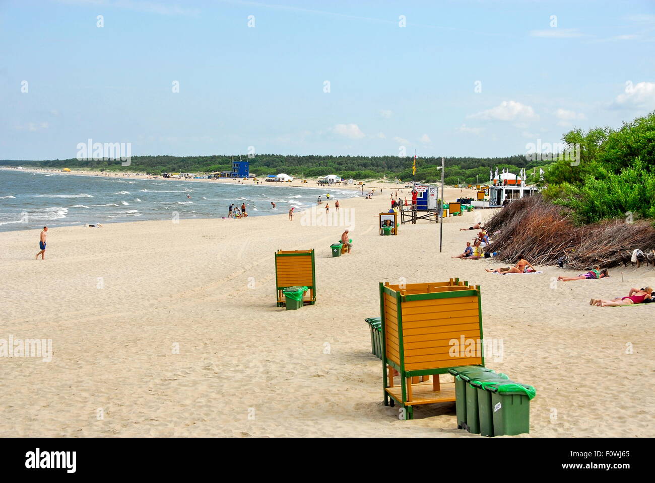 Baltic Sea beach in the seaside resort town of Palanga, Lithuania Stock ...