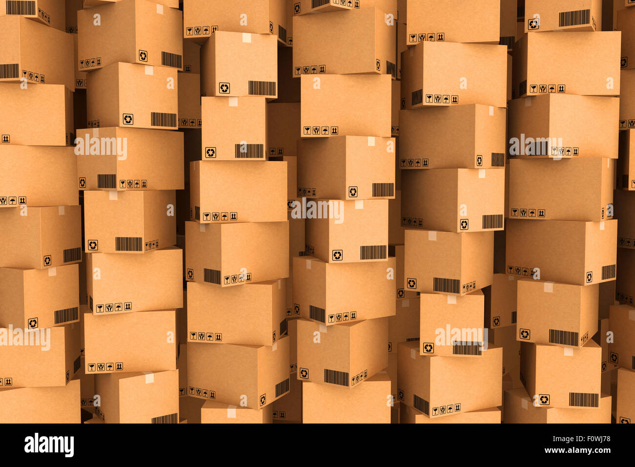 Cardboard boxes. Cargo, delivery and transportation logistics storage ...