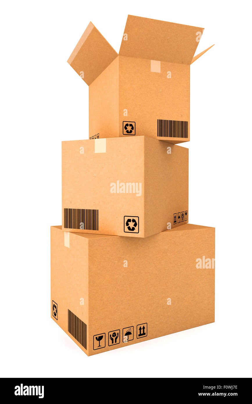 Cardboard boxes. Cargo, delivery and transportation logistics storage ...