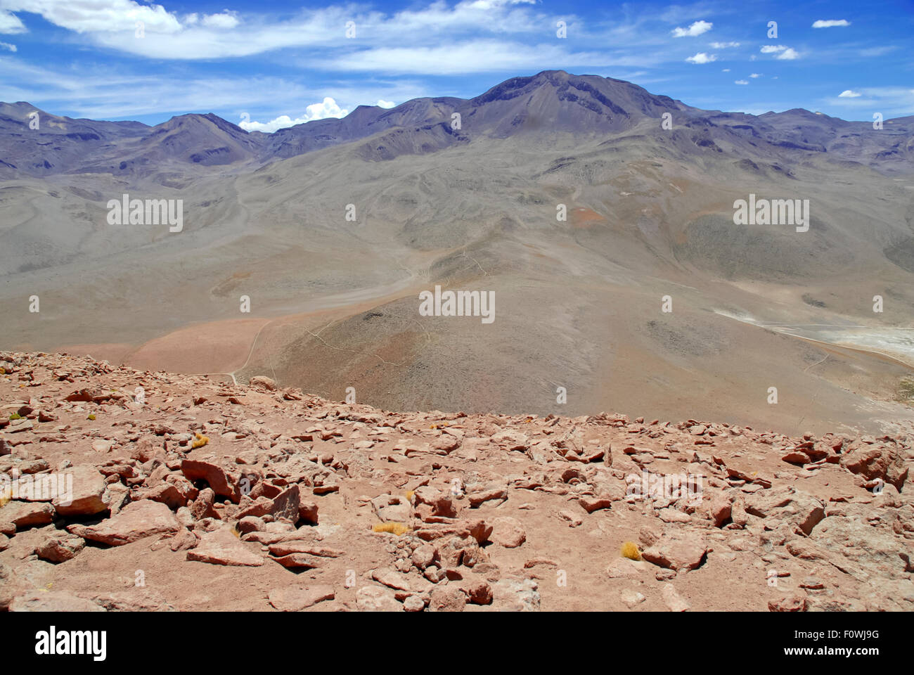 Volcanic landscape and high altitude desert in the Atacama Desert ...