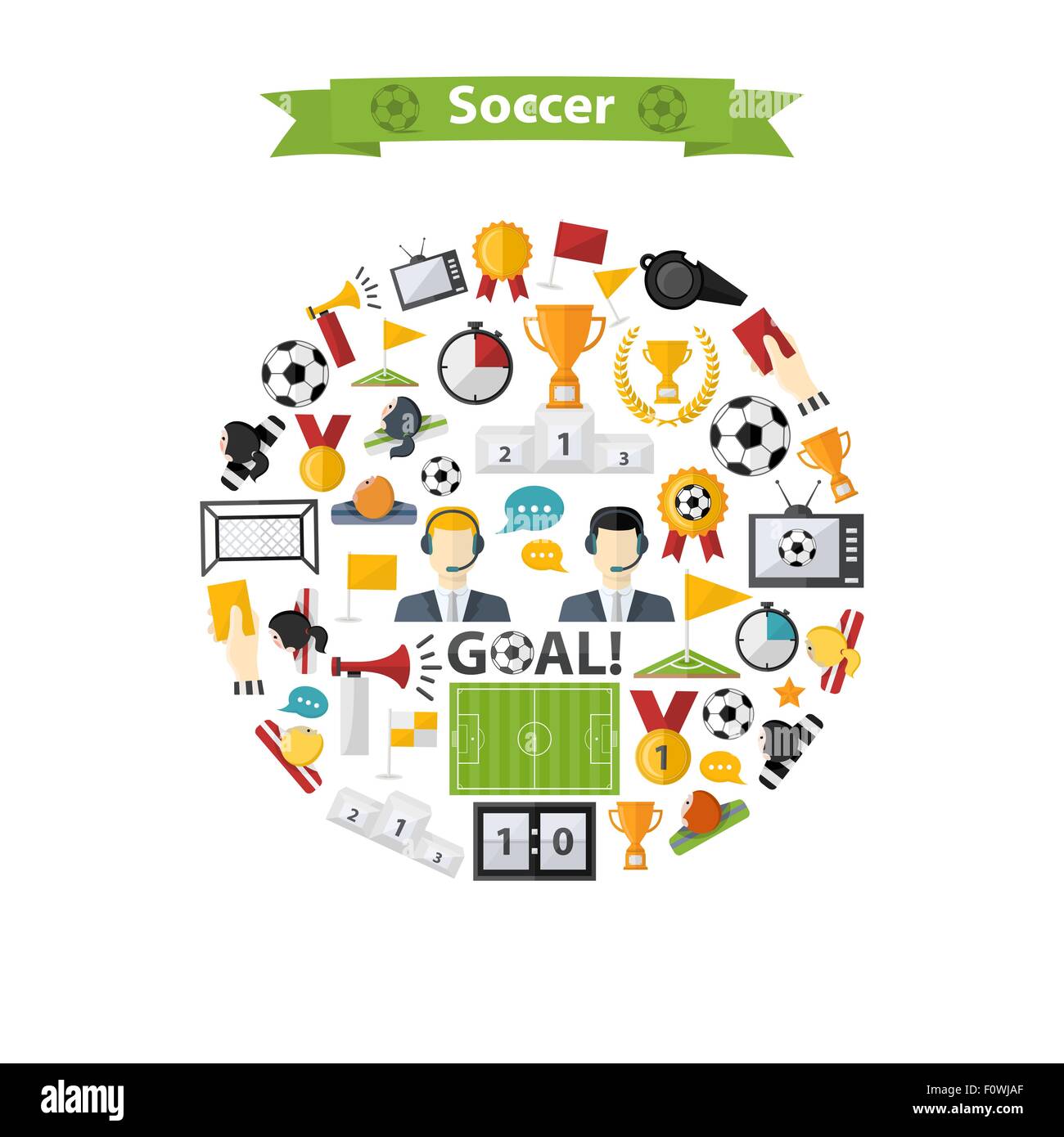 Vector Soccer Icons set in circle Stock Vector Image & Art - Alamy