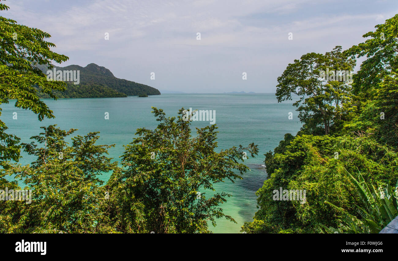 View of the Andaman Sea and Datai Bay, Langkawi, Malaysia Stock Photo ...