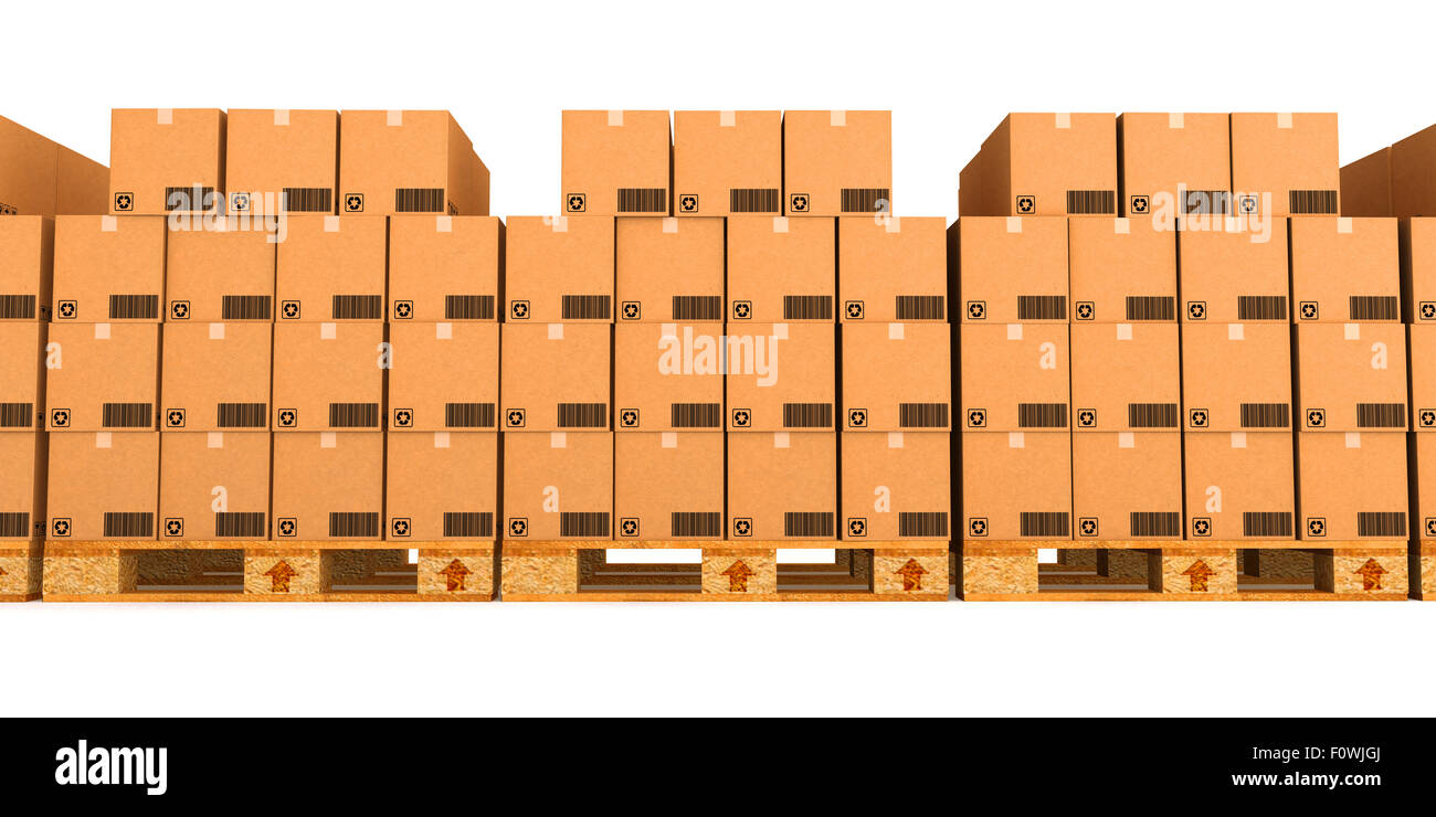 Cardboard boxes. Cargo, delivery and transportation logistics storage ...