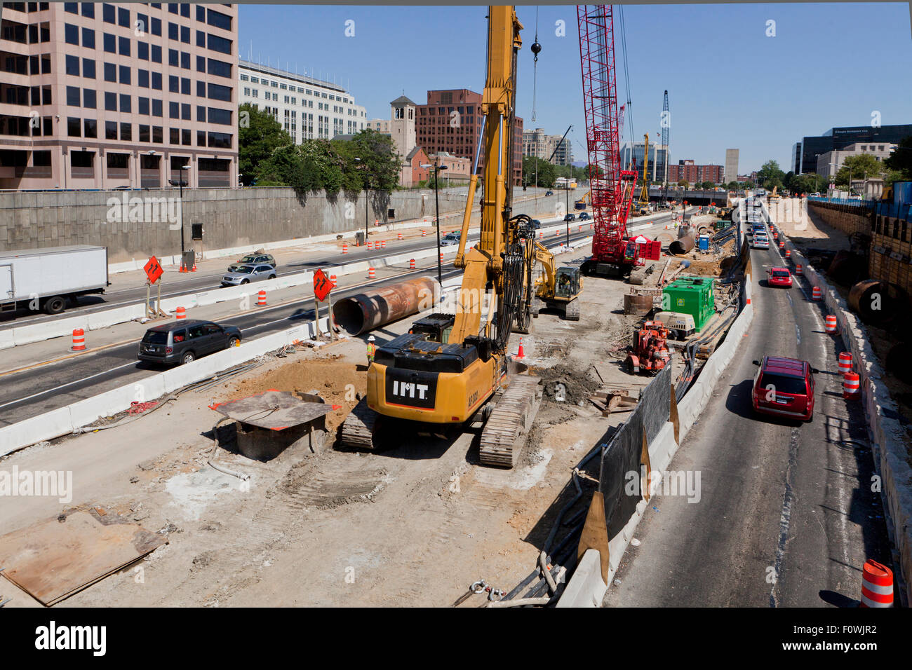 Highway construction - USA Stock Photo - Alamy