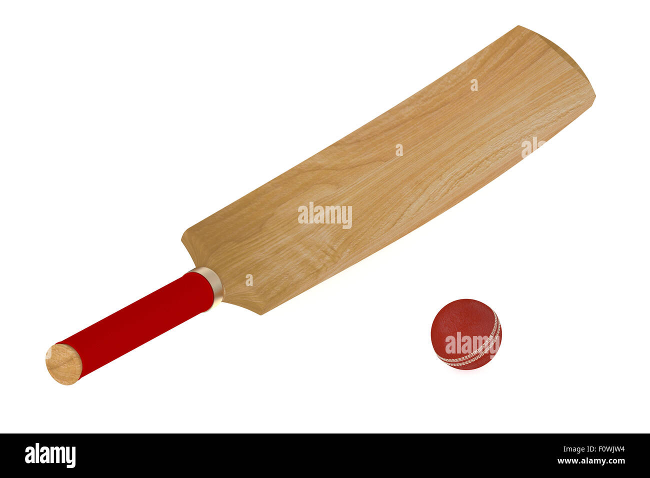 cricket bat and ball isolated on white background Stock Photo - Alamy