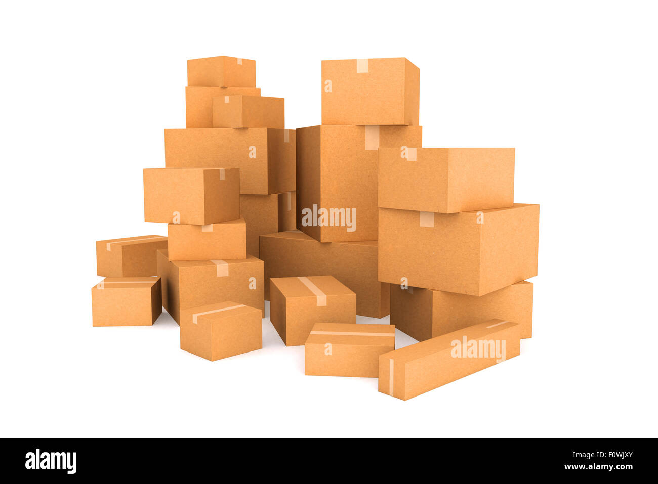 Cardboard boxes. Cargo, delivery and transportation logistics storage ...