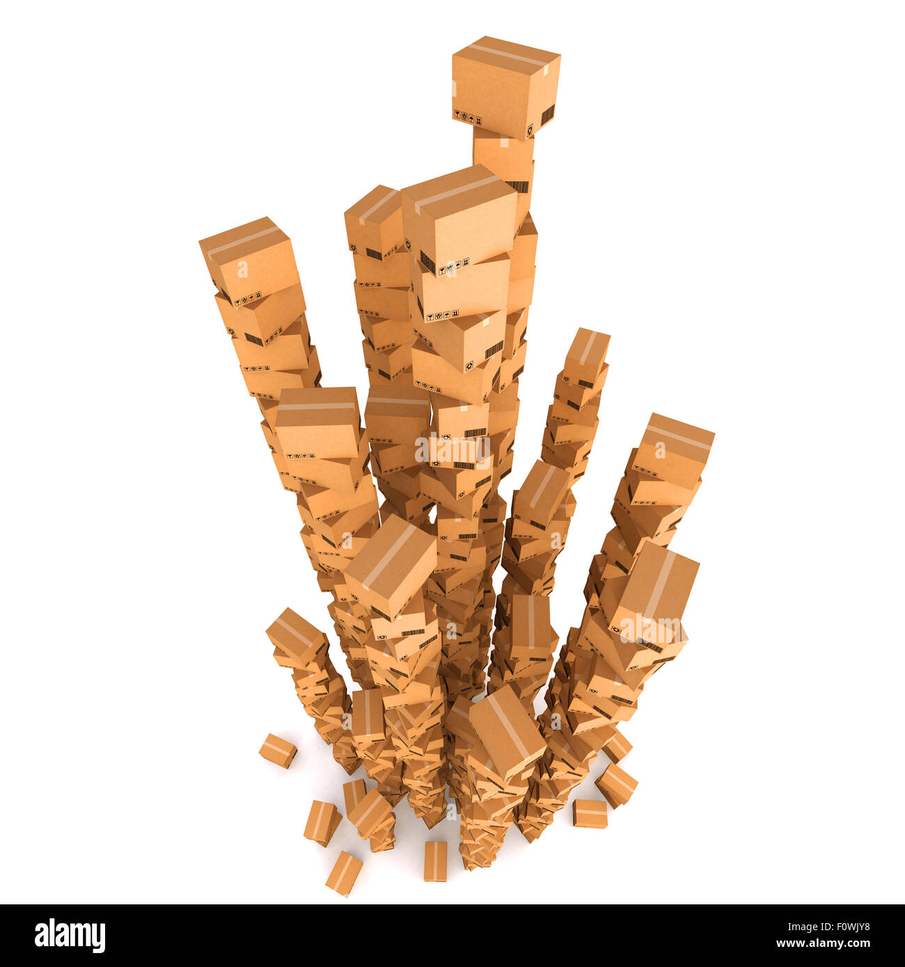 Cardboard boxes. Cargo, delivery and transportation logistics storage ...