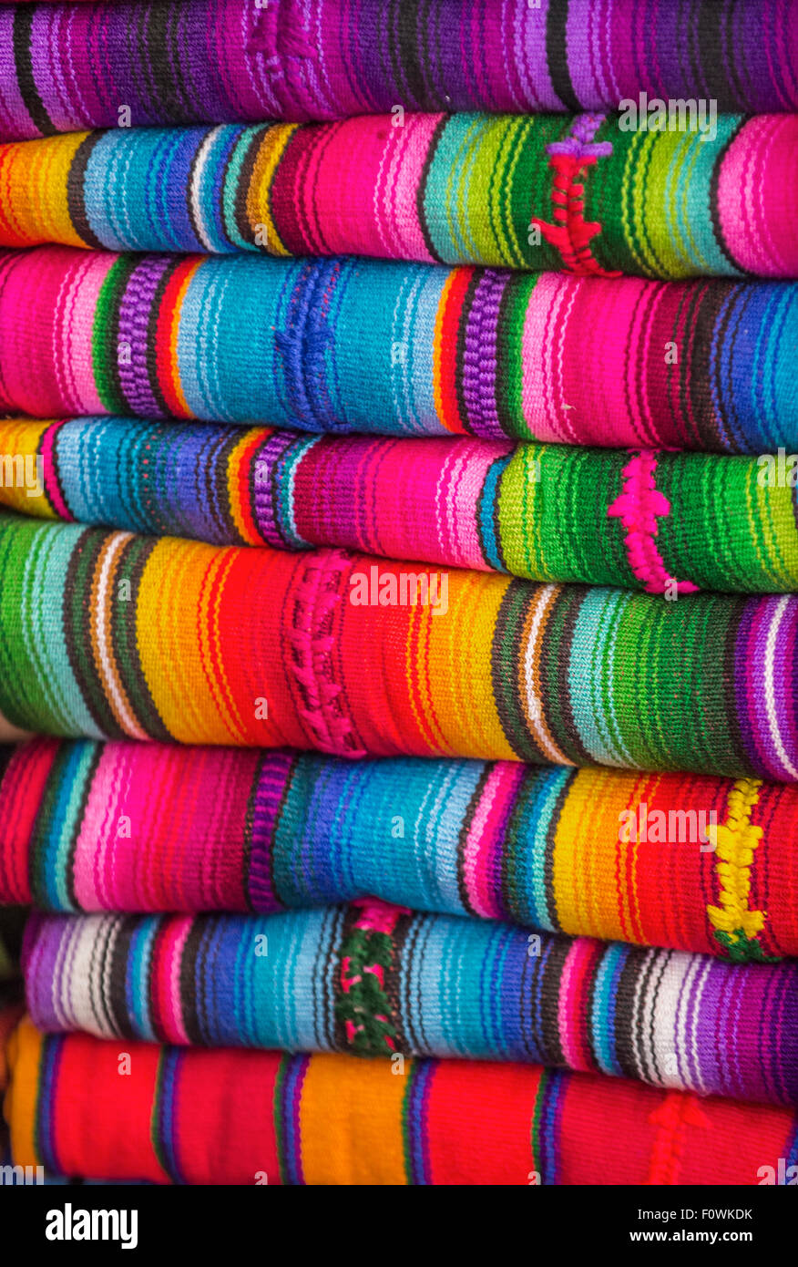 Mayan blankets textile designs on the market in Chichicastenango in ...