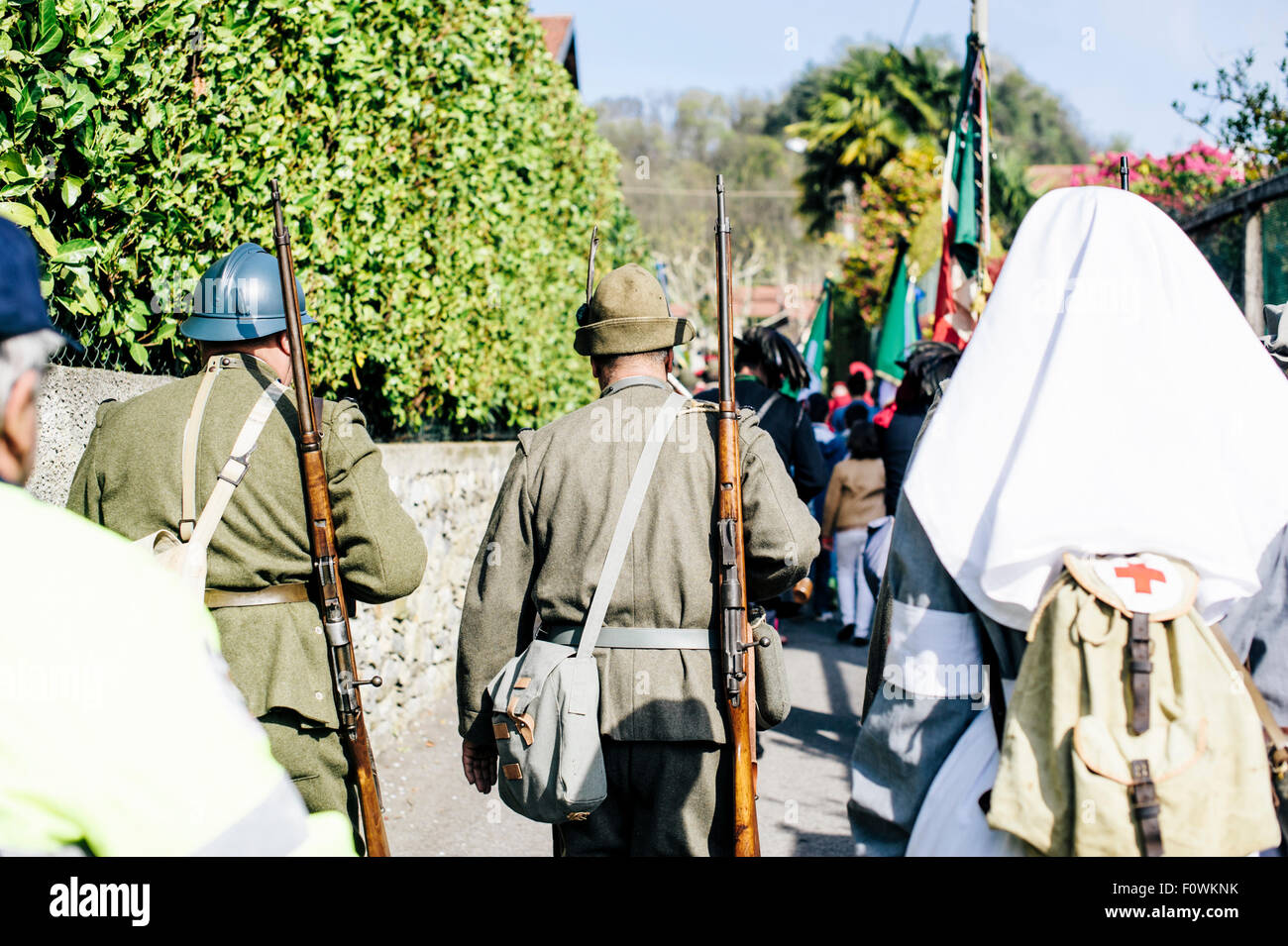 appearing dressed with Italian military uniform of World War I Stock ...