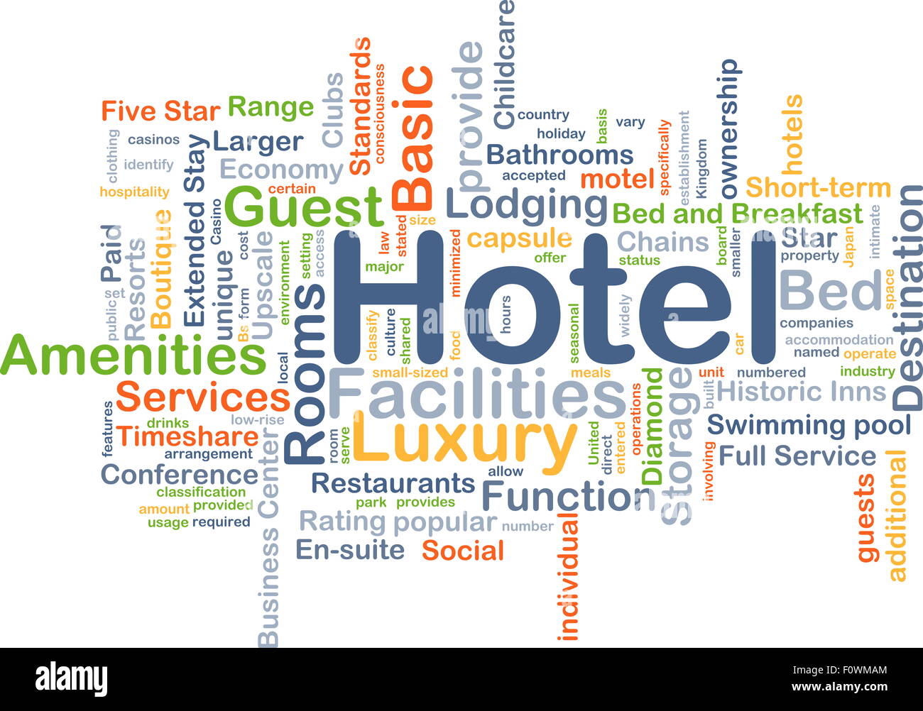 Background concept wordcloud illustration of hotel Stock Photo - Alamy