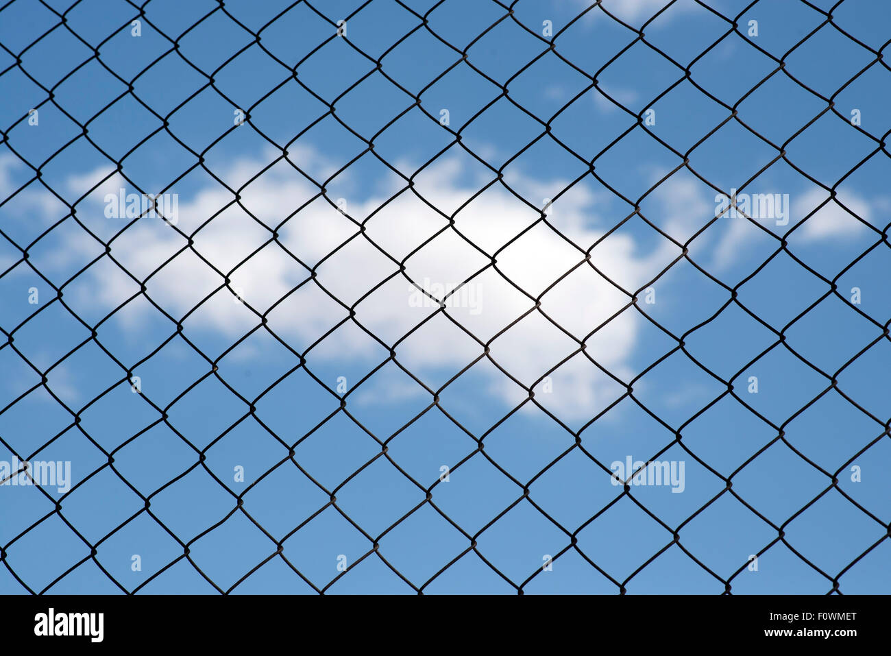 chain link fence see blue sky Stock Photo - Alamy