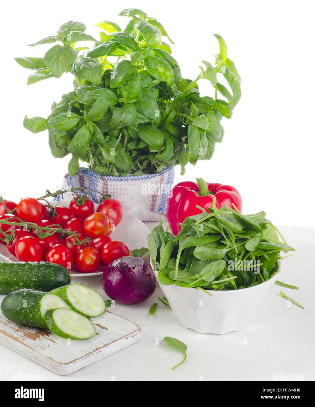 Fresh healthy vegetables isolated on a white background Stock Photo - Alamy