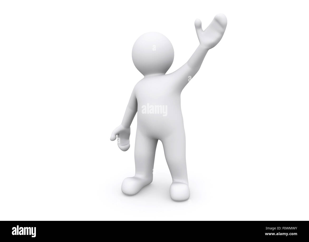 3d blank figure hand up to say hello, greeting Stock Photo - Alamy