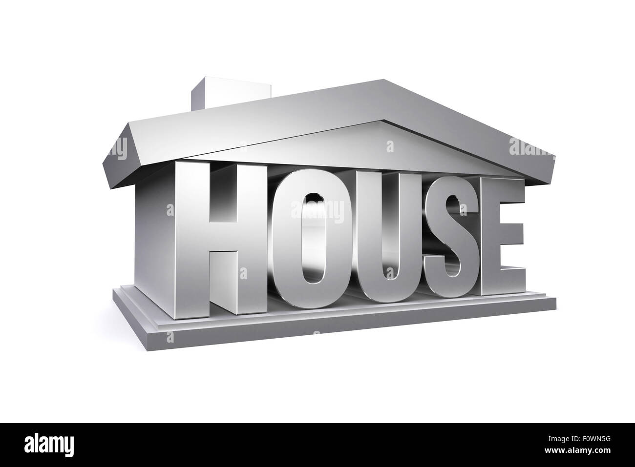 3d silver house on white background, real estate Stock Photo - Alamy