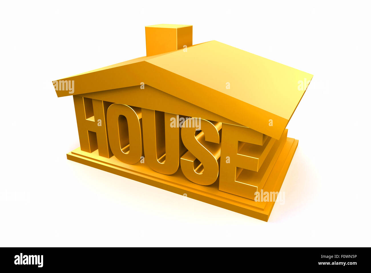 3d golden house on white background, real estate Stock Photo - Alamy